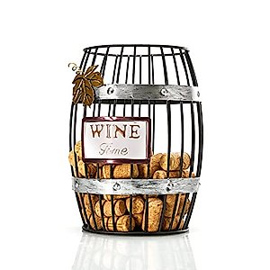 Yawill Wine Cork Holder - 9.85" H Wine Barrel Cork Holder Cork Decorative Collector Large Kitchen Storage, Holds About 160 Corks