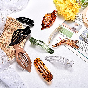 Yinder 9 Pcs Alligator Hair Clips Oval French Barrette Flat Claw Clips Duckbill Sectioning Hair Accessories for Women Jumbo Jaw Hair Clips for Styling Hair Clamps Barrettes for Gifts(Multi Color)