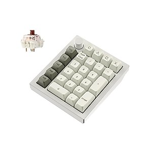 Keychron Q0 Max Wireless Custom Mechanical Numpad, 2.4 GHz/Bluetooth 5.1/Wired QMK Number Pad, RGB Hot-Swappable with Gateron Brown Switch for Laptop Mac Windows Linux - White