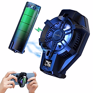 TRILINK Phone Cooler with Rechargeable Battery, Phone Cooling Fan for Gaming Fit All Types of iPhone Android Smartphones, Mobile Phone Radiator with LED Temperature Display/Universal Clamp/RGB LEDS