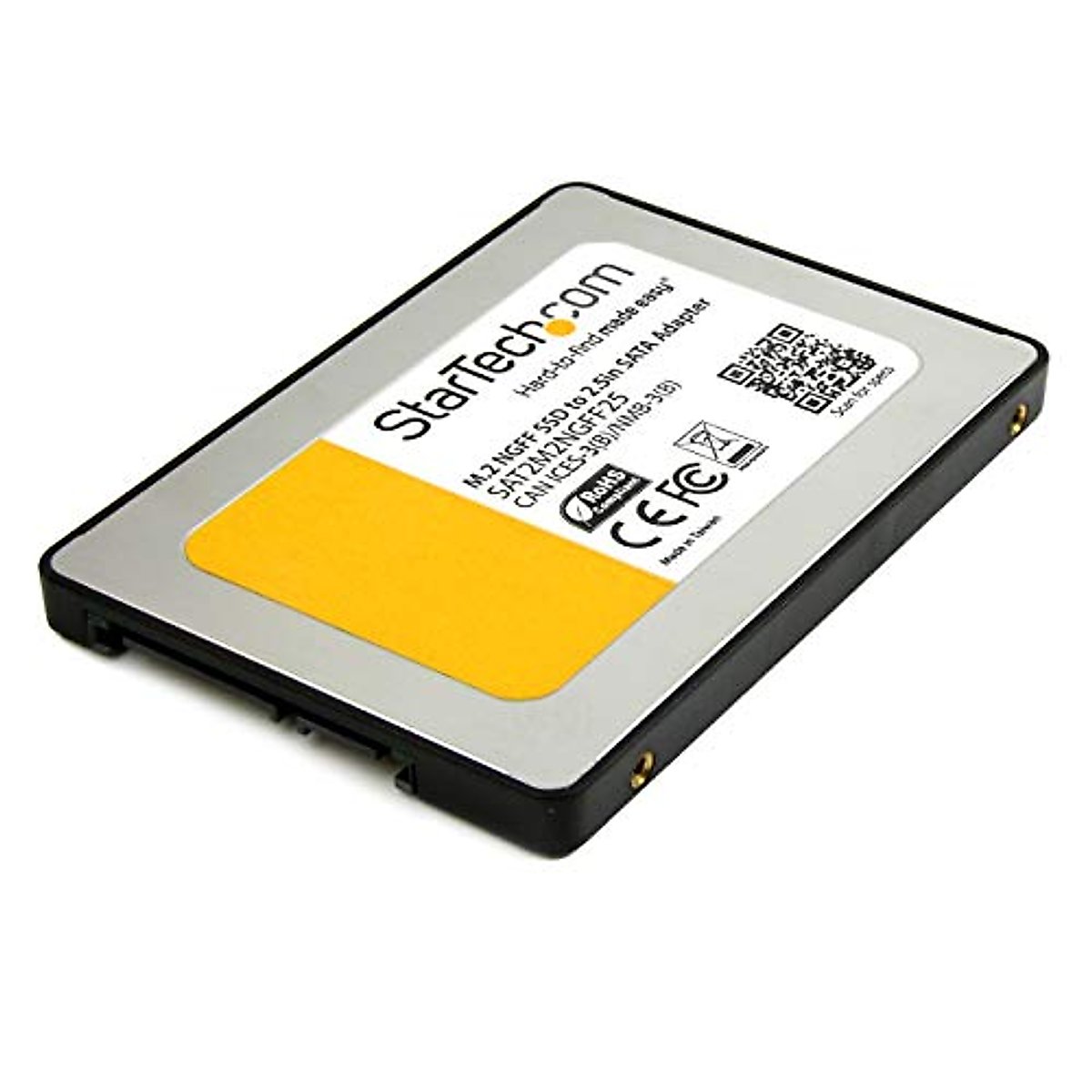 StarTech.com M.2 (NGFF) SSD to 2.5in SATA III Adapter - Up to 6 Gbps - M.2 SSD Converter to SATA with Protective Housing, TAA (SAT2M2NGFF25)