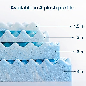 ZINUS 1.5 Inch Swirl Gel Cooling Memory Foam Mattress Topper, Smaller, More Convenient WonderBox Packaging, Cooling, Airflow Design, CertiPUR-US Certified, Full