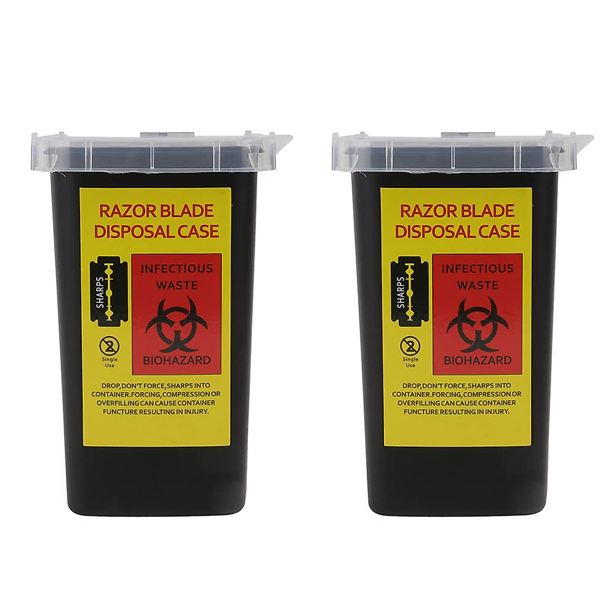2Pcs Razor Blades Dispenser Case,Small Portable Sharps Container,Razor Blades Disposal Case,Disposable Razor Cutter Container,Barber Shop Storage Container