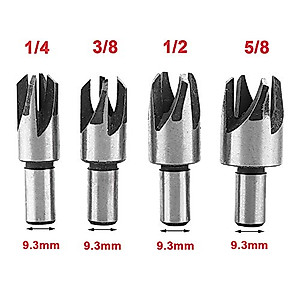 Bestgle 8Pcs Wood Plug Cutter Carbon Steel Straight and Taper Claw Drill Bit Set Woodworking Hole Saw Cutting Tool 5/8" 1/2" 3/8" 1/4"