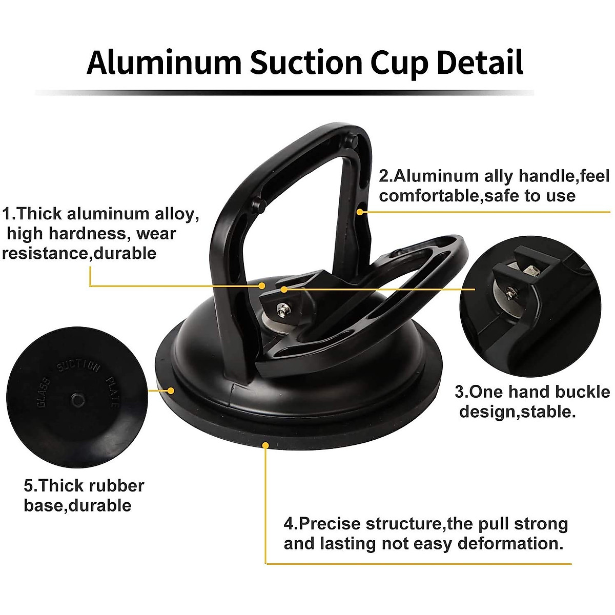 Kaisiking 2 Pack Aluminum Glass Suction Cup Puller Lifter Floor Gap Fixer Floor Tile Suction Cup for Lifting Moving Glass, Tiles, Mirror, Granite, Fix Gap Laminate Floors