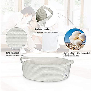 ICEBLUE HD White Cotton Rope Storage Basket Hand Towels Basket Cloth Material Organizer Cat Basket