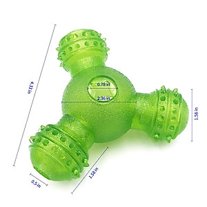 Lmhua Dog Treat Ball Toy, Interactive Dog IQ Puzzle Toy 3 Holes Food Dispensing Pet Toy for Small Medium Dogs Chasing Chewing Training (Blue)