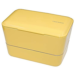 TAKENAKA Bento Bite Dual from, Eco-Friendly and Sustainable Japanese Style Bento Lunch Box (Lemon Zest)