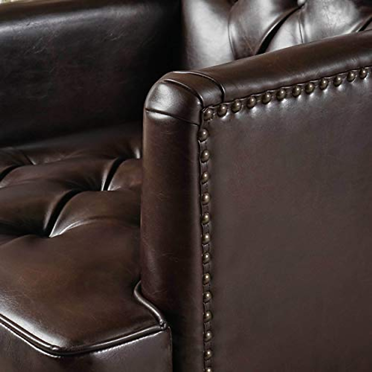 Christopher Knight Home Malone Leather Club Chair, Brown 28D x 29.5W x 33.5H Inch