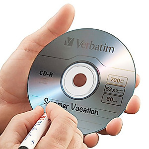 Verbatim CD-R Blank Discs 700MB 80-Minutes 52X Recordable Disc for Data and Music - 10 Pack Slim Cases