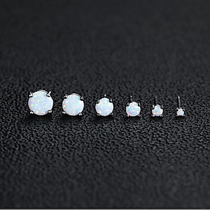 Opal Stud Earrings for Women Hypoallergenic 925 Sterling Silver Post Stud Earrings Sets for Multiple Piercing Jewelry Gift
