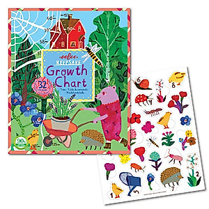 eeBoo: Making The Garden Growth Chart, A Colorful Classic Growth Chart Reveals Measurements in Inches and Centimeters, 33 Different Stickers to Mark Certain Occasions