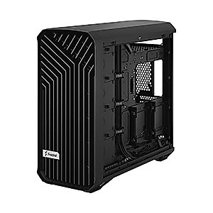 Fractal Design Torrent Black - Solid Side Panel - Open Grille for Maximum air Intake - Two 180mm PWM and Three 140mm Fans Included - Type C - ATX Airflow Mid Tower PC Gaming Case