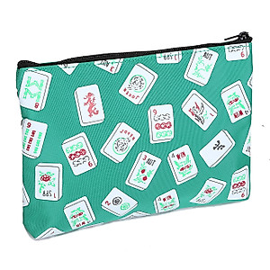 Mah Jongg Direct Green Color Tiles Pattern 3-Zipper Purse, holds 2023 card, easy to clean, designer style