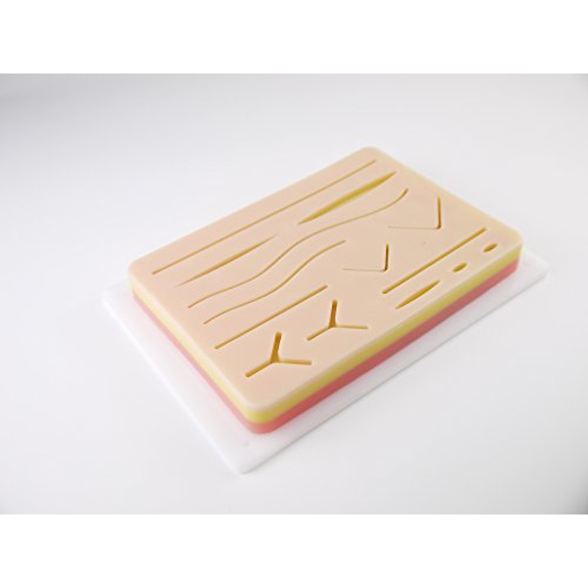 Harbin Design Large Premium 3-Layer Suture Practice Pad w/ Wounds on Anti-Slip Base (7.2" x 5.2") | The Original - Will Not Easily Separate, Tear, Rip | For Practicing Suturing Doctors,Students