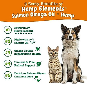 Zesty Paws Salmon Omega Oil Hemp for Dogs and Cats with Wild Alaskan Salmon Oil Omega 3 and 6 Fatty Acids with EPA DHA for Pets Supports Normal Skin Moisture and Immune System Function 32oz