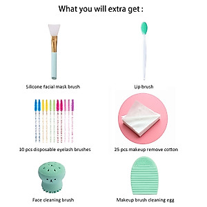 Muhuabeuaty 23 pcs Makeup Brushes Set with Beauty Blender, Foundation Brush Eyeshadow Concealers Powder Brushes, 4 pcs Boxed Makeup Sponges for Professional Makeup Kits (Middle Size, Green)