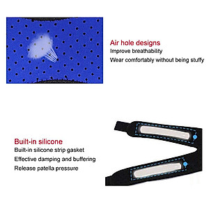 Dual Patella Knee Strap, Silicone Breathable Damping Knee Stabilizer Protector Wrap Sports Knee Pad Brace for Running Arthritis Jumper Tennis Injury Recovery