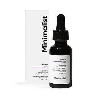 Minimalist 0.3% Retinol Serum For Anti Aging | Night Face Serum With Squalane Base & Coenzyme Q10 To Reduce Fine Lines & Wrinkles | For Women & Men | 1 Fl Oz / 30 ml