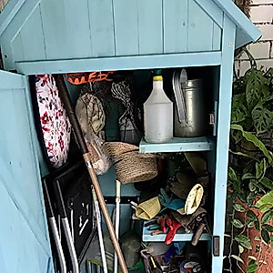 DACUN Safety Certification Outdoor Storage Shed, Garden Cabinet Organizer w/3 Shelves, Patio Waterproof Tool Shed, for Backyard, Lawn, Indoor