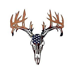 Metal Deer Skull Bow Rack Personalized The best gift for outdoor Lovers Deer Skull Ornament Beautiful Vintage Antler Holder for Any Interior Design Motif Home Decor Collection Housewarming Gift (C)