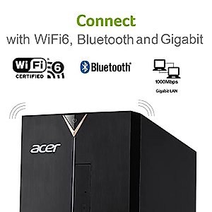 Acer Aspire TC-1660-UA92 Desktop | 10th Gen Intel Core i5-10400 6-Core Processor | 12GB 2666MHz DDR4 | 512GB NVMe M.2 SSD | 8X DVD | Intel Wireless Wi-Fi 6 | Bluetooth 5.2 | Windows 10 Home