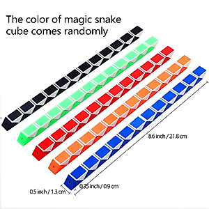 Sunshane 24 Pack 24 Blocks Magic Snake Cube, Mini Snake Speed Cubes, Twist Puzzle Toys for Kids Party Bag Fillers, Party Favours, Random Color