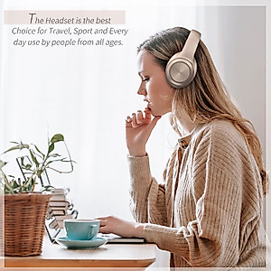 LETTON L13 Wireless Gaming Headset for PC, PS4, Nintendo Switch, Long Lasting Battery Up to 40 Hours, 7.1 Surround Sound, Memory Foam, Detachable Noise Cancelling Microphone with(White Gold)