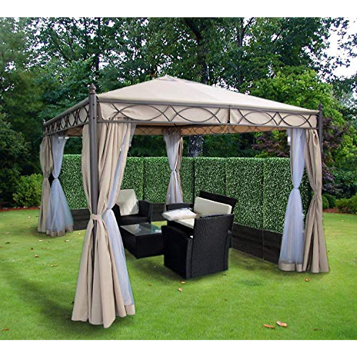 Goasis Lawn Artificial Hedge Boxwood Fence Plant, UV Protected Privacy Screen Outdoor Indoor Use, Garden Fence Backyard Home Decor Greenery Walls, 6 Pack