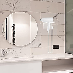 Cosmos Wall Mount Shelves Hair Dryer Holder Acrylic Blow Dryer Storage Rack Multi Functional Bathroom Storage Organizer with Screw Set for Hotel Room Salon Barbershop (Transparent Clear)