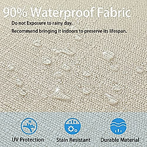 FUNHOME Water-Resistant Outdoor Patio Cushion with Ties, Patio Furniture Cushion Chair Seating, Set of 2 Indoor/Outdoor Square Corner Seat Cushion，18" x 18" x 2.5"-Antique Beige
