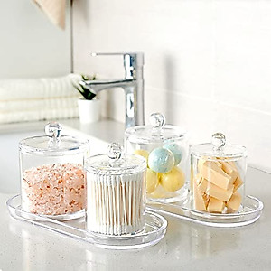 Acrylic Vanity Tray Bathroom Storage Organizer Tray, Catchall Tray，Countertop Sink Tray Dispenser,Sturdy Holder for Cabinet, Vanity, Shelf, Cupboard, Cabinet, or Closet Organization(2 Pack) (Clear)