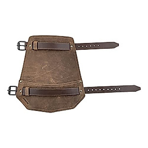 Valhalla Gear, Set of 2 Vambrace Bracers, Viking Style Hand Protector for Archery, Medieval Armband, Wrist Guard, Adjustable Buckles, Full Grain Leather, Handmade, Bourbon Brown