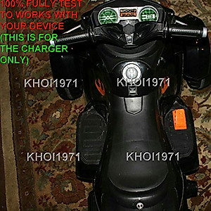 KHOI1971 8-FEET Wall Charger AC Adapter for Charging Black Orange-Trim 17066 17086 Huffy Star Wars X-Wing Fighter Ride On Motorcycle 6V-Volt Battery Charger AC Adapter NOT Created or Sold by Huffy