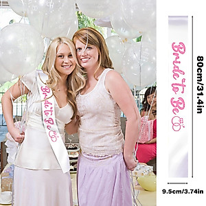 SKJIAYEE Bride to Be Sash, Bachelorette Party Sash Decorations for Hen Party Bridal Shower Engagement Wedding Party, Glitter Pink White Sash for Bride - Bachelorette Favor