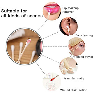 200 PCS Long Wooden Cotton Swabs, Cleaning Cotton Sticks with Wood Handle for Oil Makeup Gun Applicators, Eye Ears Eyeshadow Brush and Remover Tool, Cutips Buds for Baby and Home Accessories