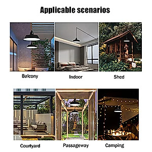 SyouHome Solar Hanging Lights Outdoor Waterproof Solar Shed Lights with Remote Control, 4 Lighting Modes Solar Pendant Lamp for Home Indoor Garden Yard Barn Gazebo, Available Daytime (2 Pack)