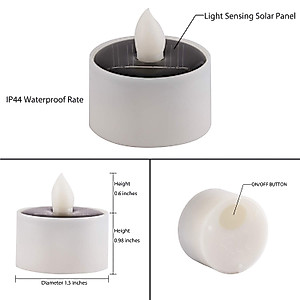 ZHONGXIN Solar Lantern Tea Lights Candles, Flameless Rechargeable Amber Flickering LED Candle Lights, Waterproof Great for Garden, Yard, Pathway, Balcony, Wedding, Part, Holidays, Home Decor-8Pack