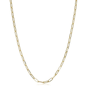 Au Naturale 14k Yellow Gold Paperclip Link Chain Necklace (2.5 mm, 18 inch)