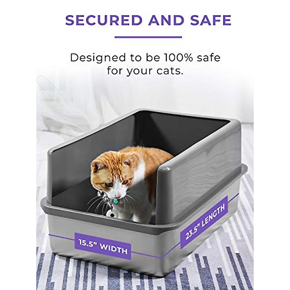 iPrimio Scoop Monster Cat Litter Scooper with 17 Inch Long Handle and Soft Grip - Easy Cleaning Litterbox - Modern Scooper Holder -Works with All Metal and Plastic Scoopers