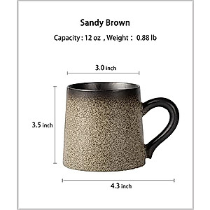 SHANYANTAOCI Chinese style Ceramic Coffee Cup，12 oz Coffee Mug Ceramic Cup Frosted and Matte, Unique Tea Mug for Home and Office, Modern Drinking Cup Water, Original Gifts for Birthday and Christmas