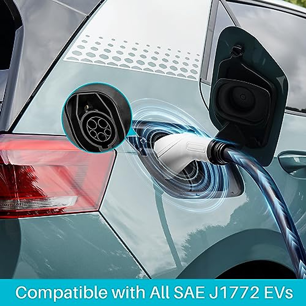 MEGEAR Electric Vehicle Charger with NEMA 14-50 Plug, Level 2 Portable EV Charging Station Adjustable Current 12A/16A/24A/32A/40A for SAE J1772 EVs