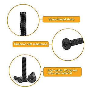 VIGRUE 900PCS M2 M3 M4 Hex Button Head Socket Cap Screws Bolts Nuts Washers Assortment Kit Alloy Steel with Allen Wrench