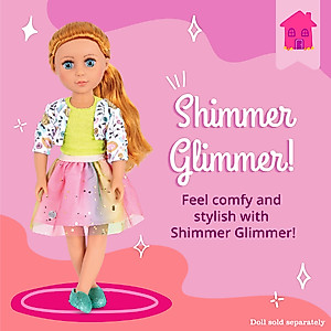 Glitter Girls Shimmer Glimmer Floral Fashion Doll Clothes & Accessories for 14 inch Dolls | Urban Top, Flower Jacket & Tutu Skirt Outfit – for 3+ Year Old Girls
