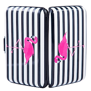 ELFISH Mini RFID Aluminum Wallet Credit Cards Holder Business Card Case Metal ID Case for Men Women (Crane)