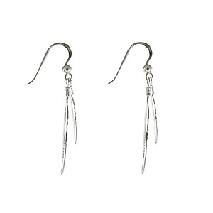 LES POULETTES JEWELS - Sterling Silver Earrings Two Feathers