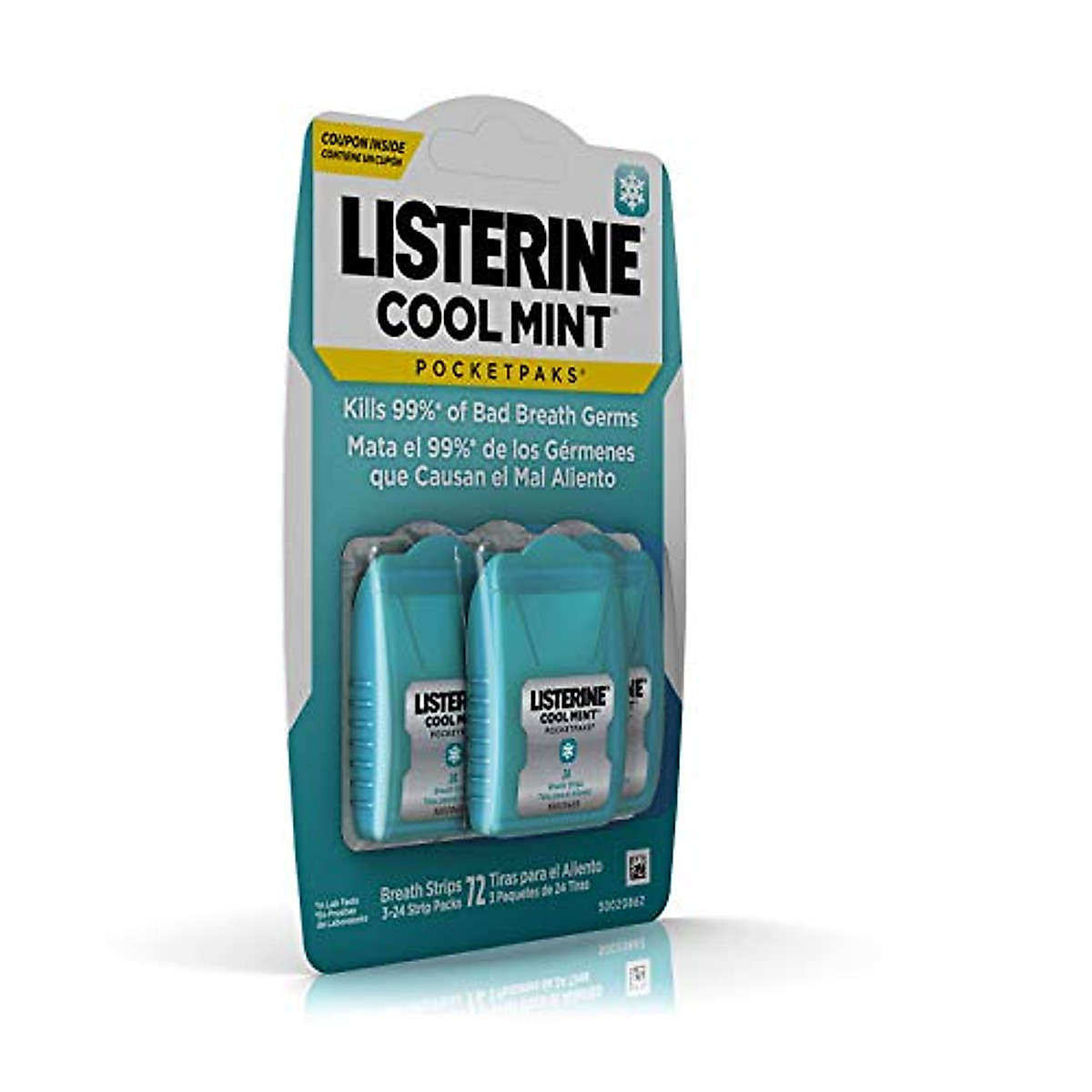 Listerine Pocketpaks Breath Strips, Cool Mint, 72 Count