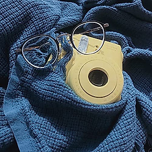 ANVI HOME Cotton Woven Throw Blanket with Fringes, Summer Lightweight Breathable Soft Boho Poncho for Bed, Sofa, Couch, Travel, Chair, Gift, 50x60 Inch, Blue/Navy