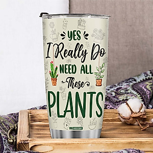 WHIDOBE Gifts For Gardeners, Gardening Mug, Gardening Gifts For Women, Men, Yes I Really Do Need All These Plants Tumbler, Plant Mom Tumbler, Plant Lovers, Mom, Dad, Women, Mothers Day Tumbler 20OZ