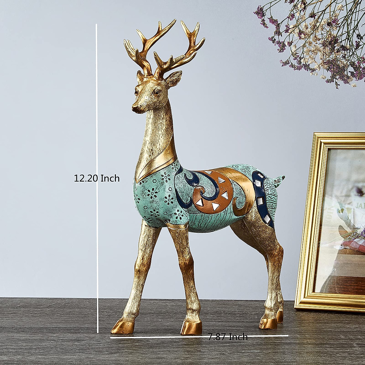 sugutee Large Deer Statue Home Decor, Deer Decor Home Decoration, Deer Figurines and Statues (Chinese)